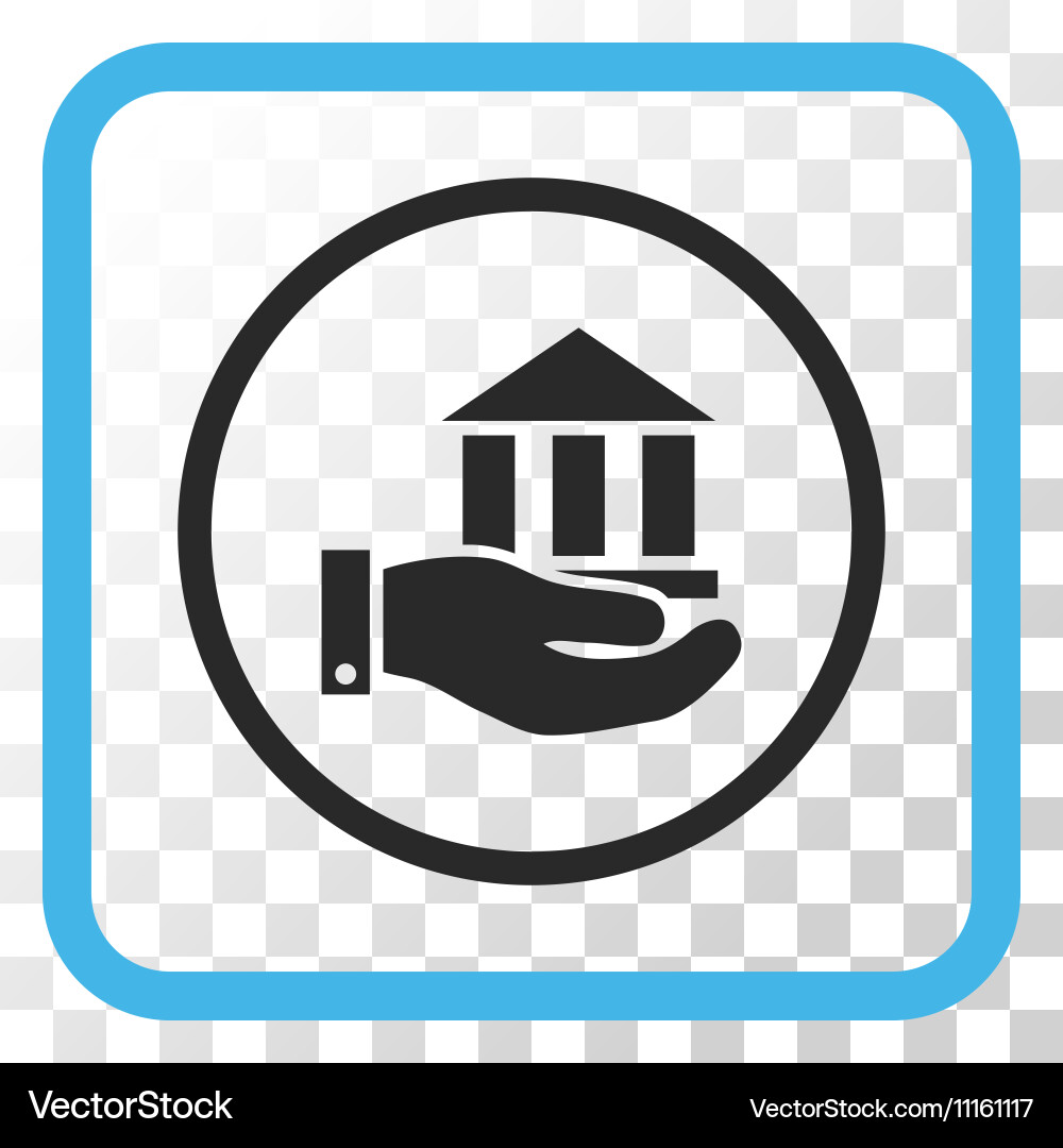 Bank service icon in a frame Royalty Free Vector Image