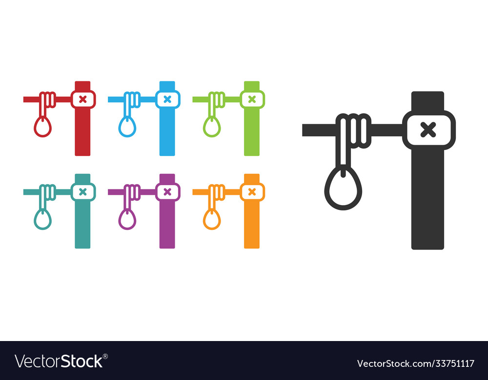 Black gallows rope loop hanging icon isolated Vector Image