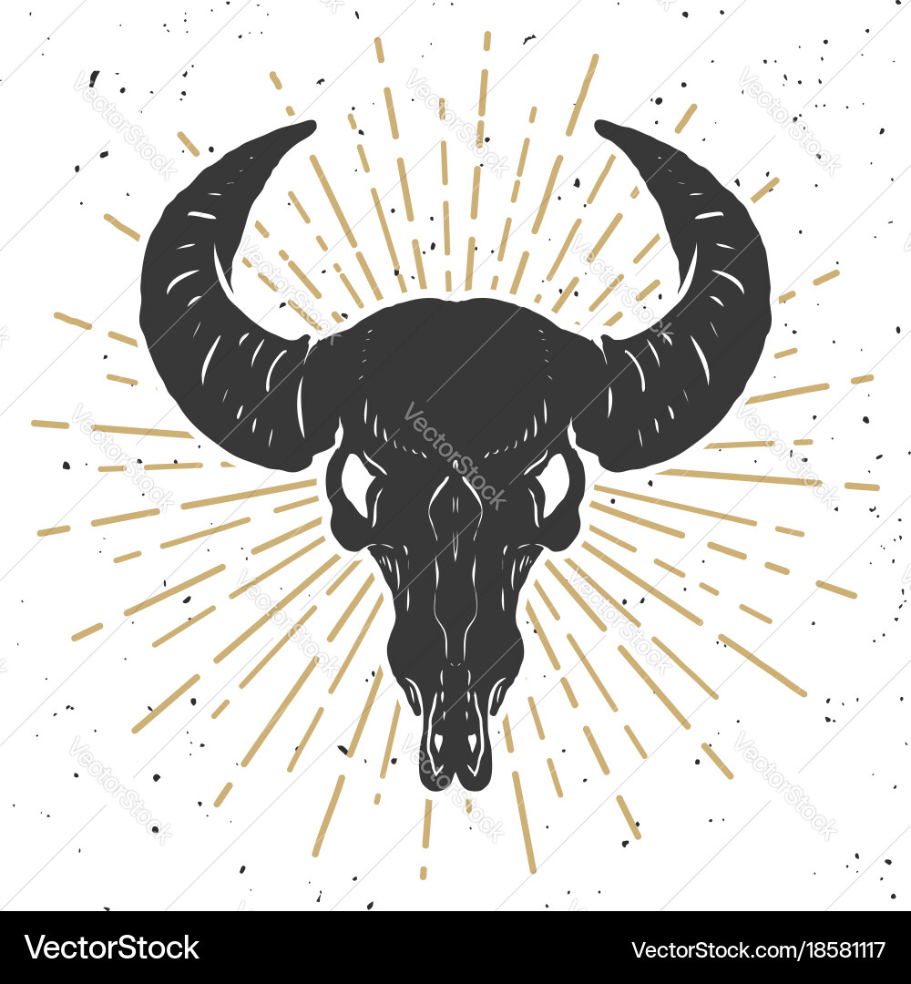 Buffalo skull isolated on white background design Vector Image