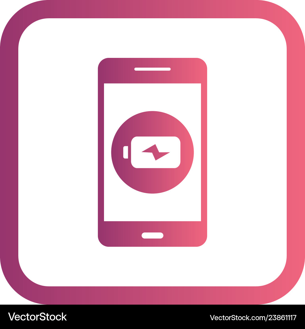 Charging mobile application icon Royalty Free Vector Image