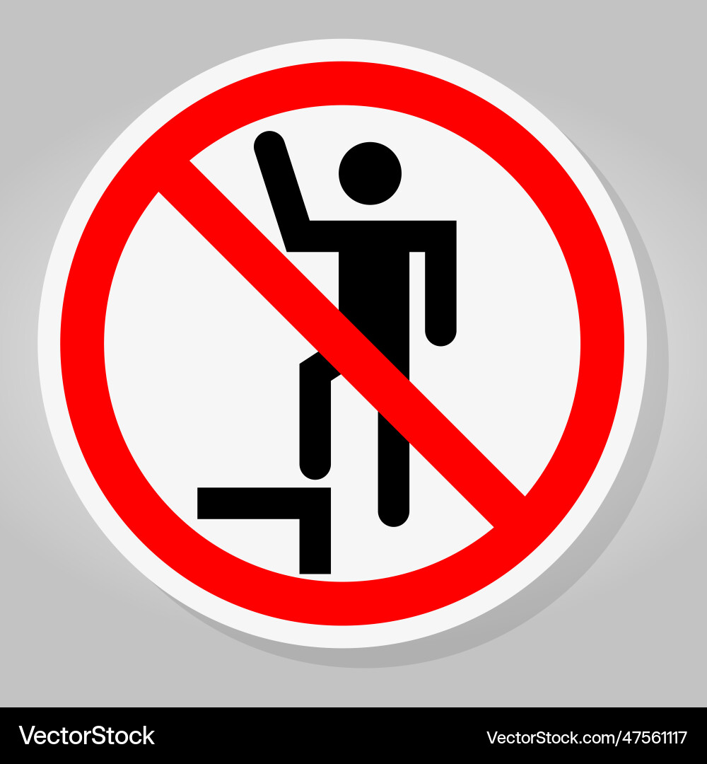 Danger sign do not stand here on white background Vector Image