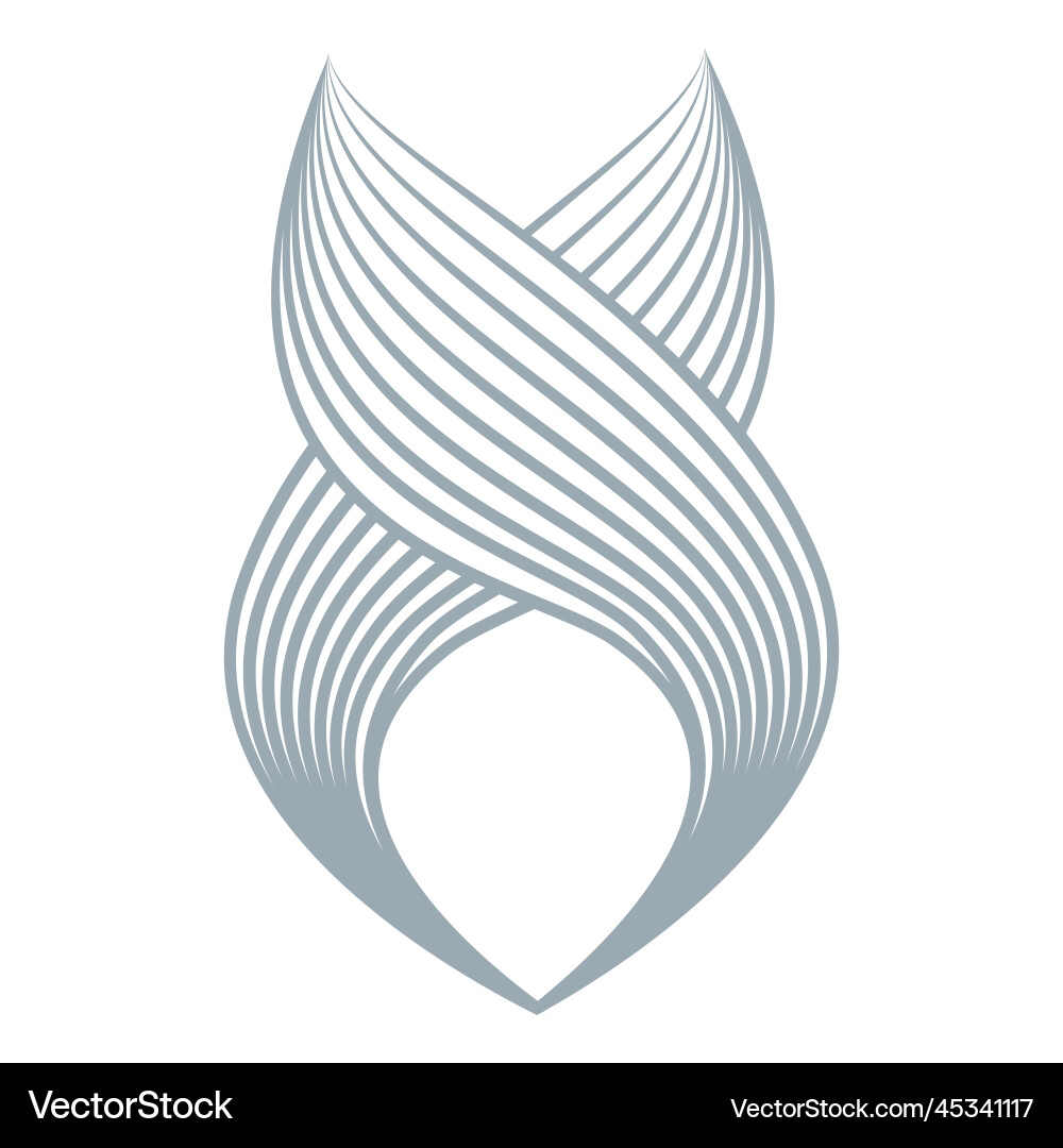 Flower petals line ornament Royalty Free Vector Image