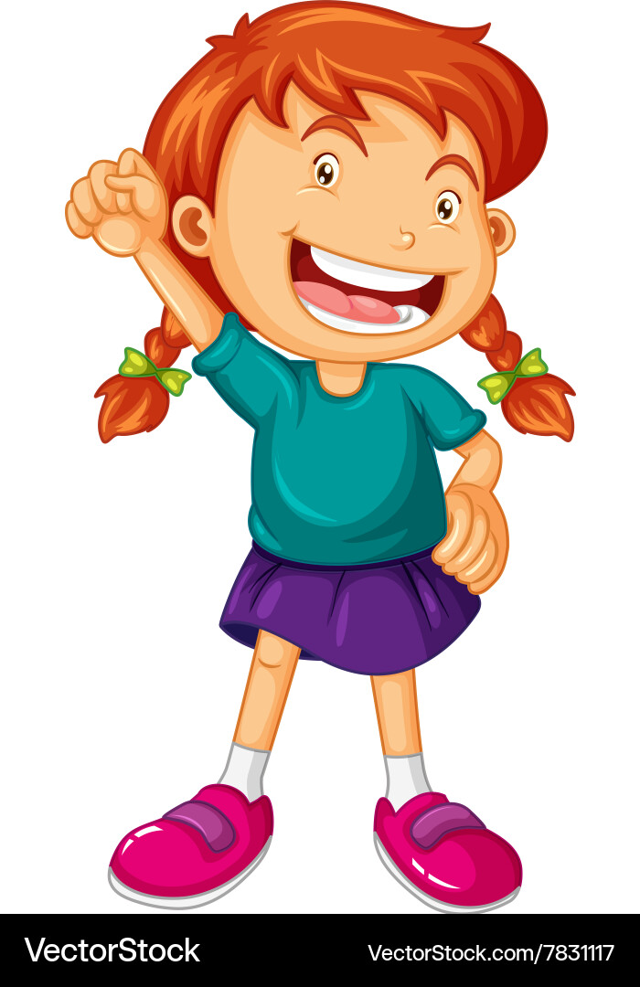 Girl with big smile Royalty Free Vector Image - VectorStock
