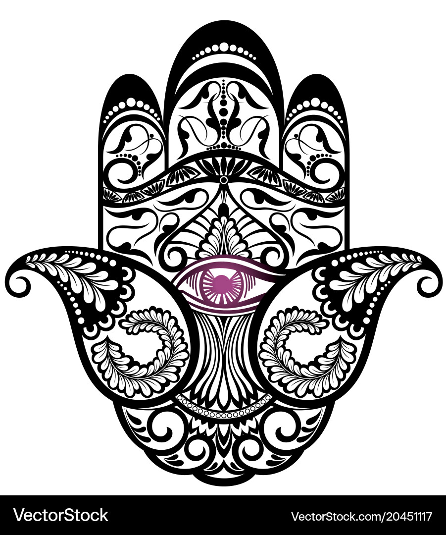 Hamsa hand of fatima Royalty Free Vector Image