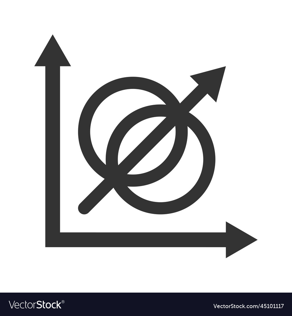 Intersection graph icon Royalty Free Vector Image