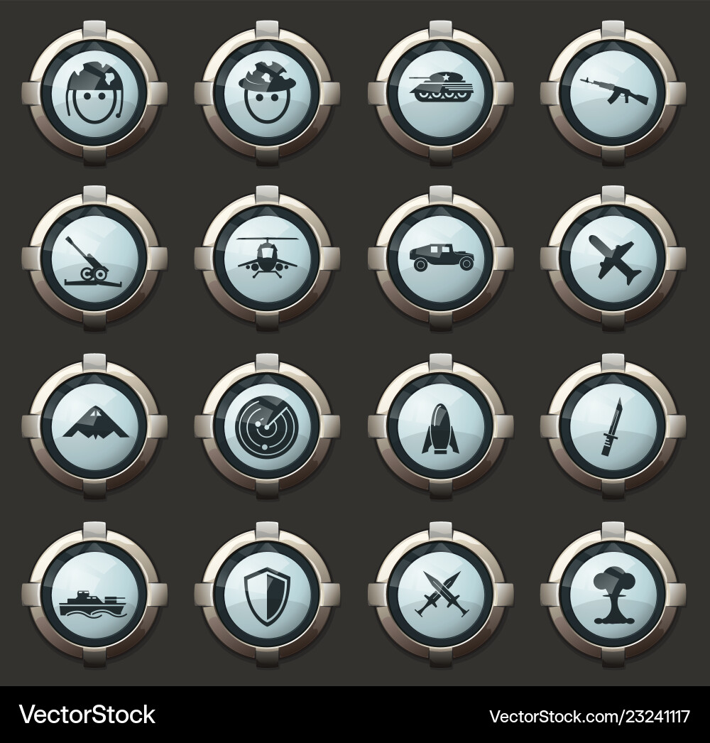 Military and war icons Royalty Free Vector Image