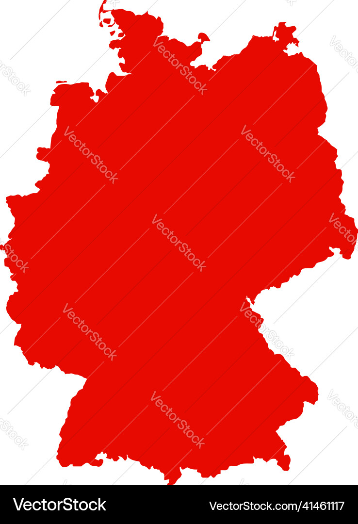 Red colored germany outline map political german Vector Image