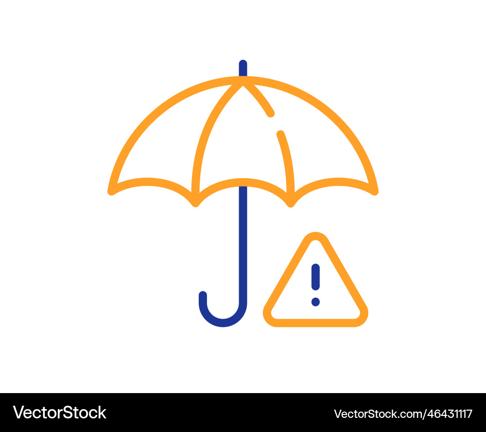 Risk management line icon important warning sign Vector Image