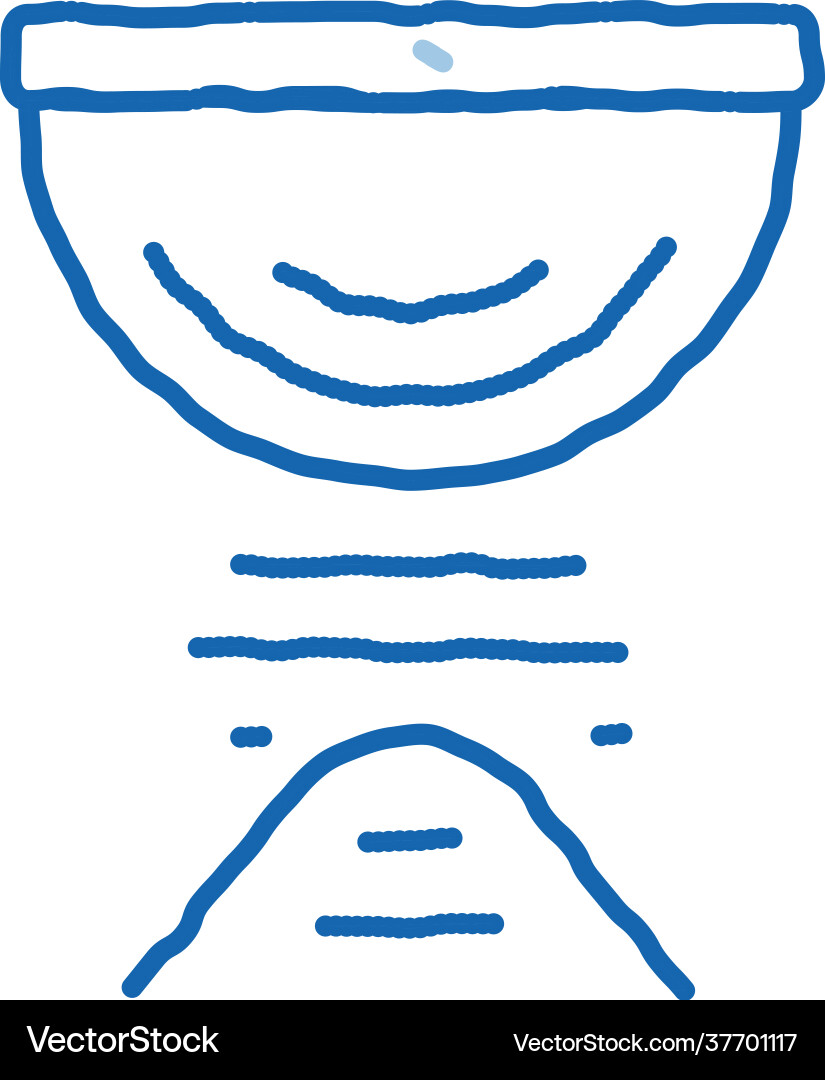 Sifting flour preparation doodle icon hand drawn Vector Image