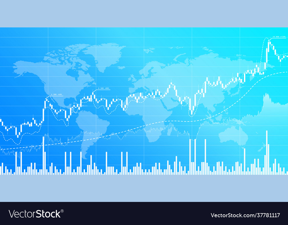Stock market and exchange candlestick chart Vector Image