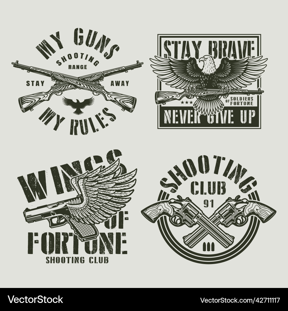 Vintage military labels Royalty Free Vector Image