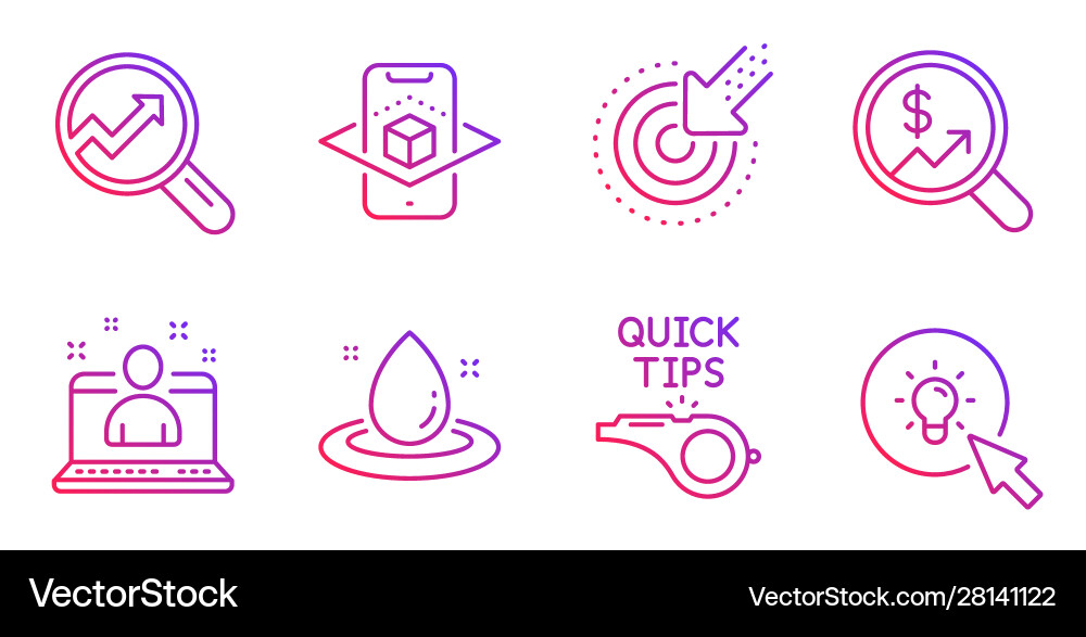 Augmented reality targeting and fuel energy icons Vector Image