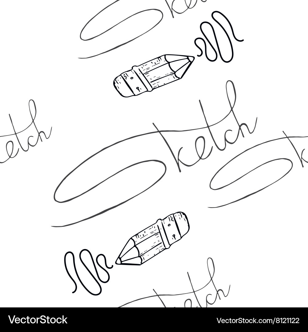 Background with an inscription and a pencil Vector Image