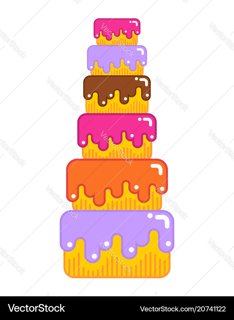 Big cake isolated dessert for birthday Royalty Free Vector