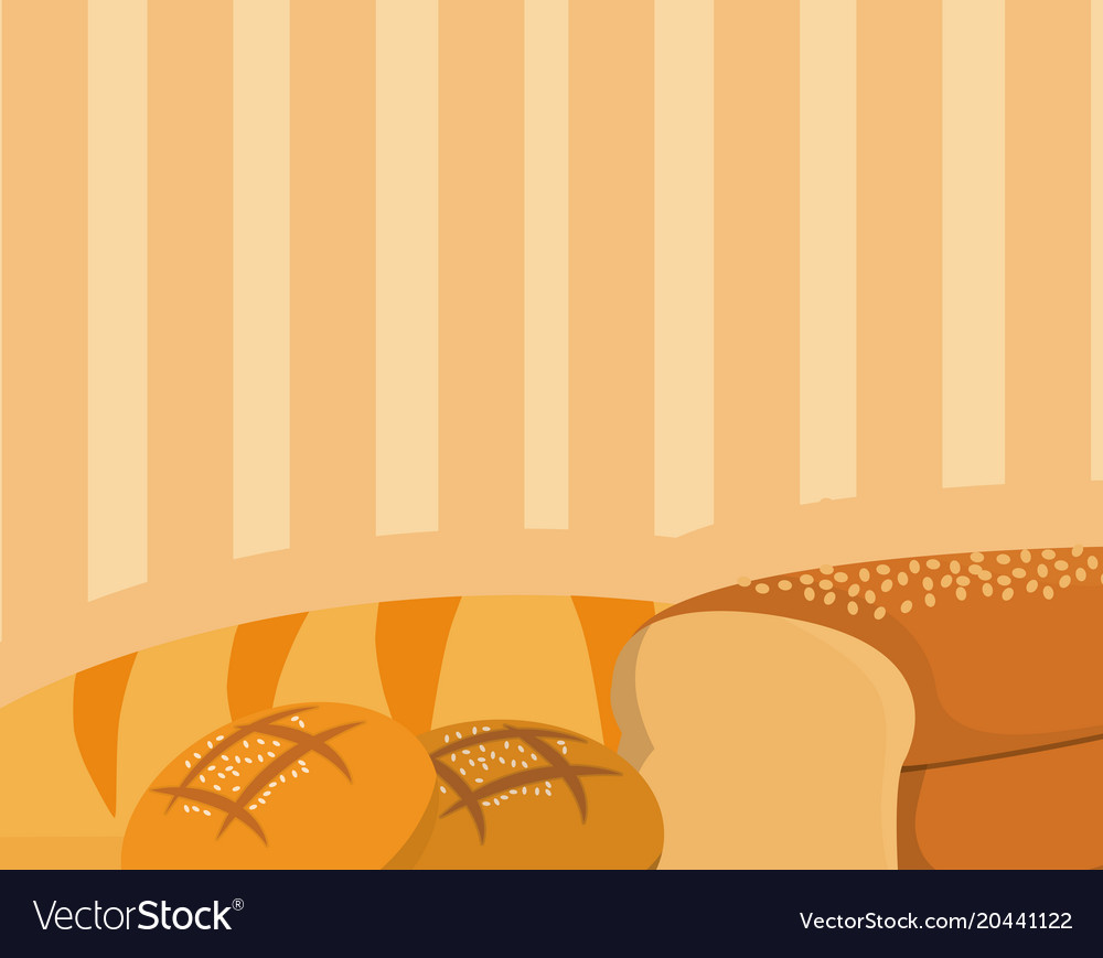 Breads over brown background Royalty Free Vector Image