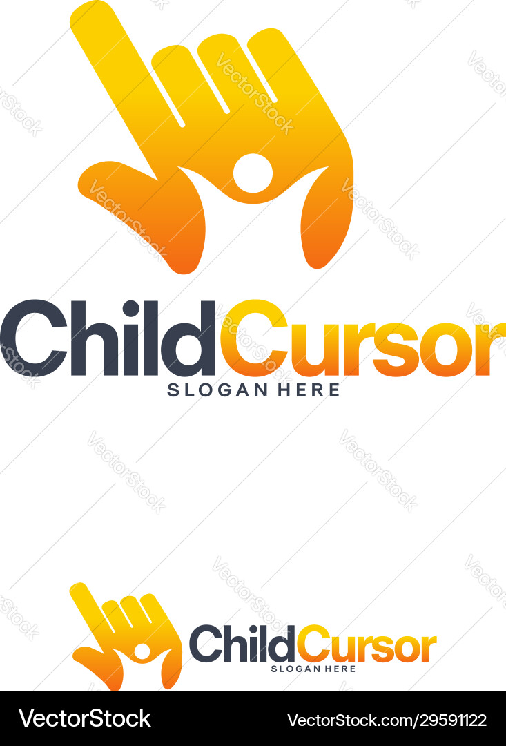 Child cursor logo designs concept online kids Vector Image