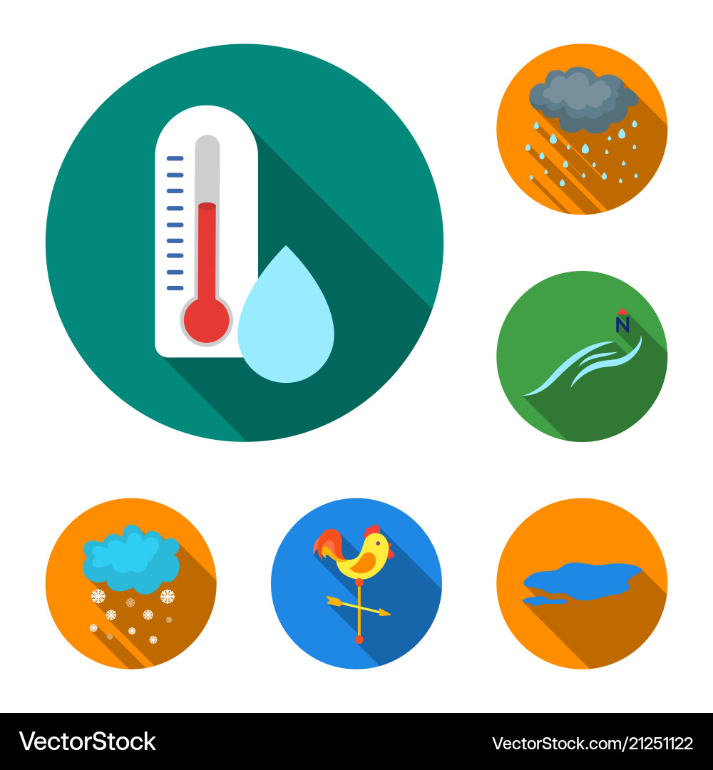 Different weather flat icons in set collection Vector Image