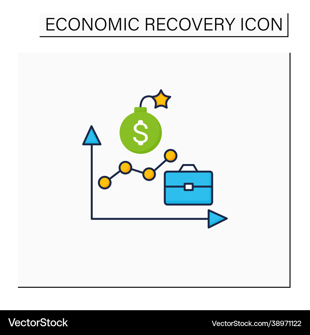 Economic boom color icon Royalty Free Vector Image