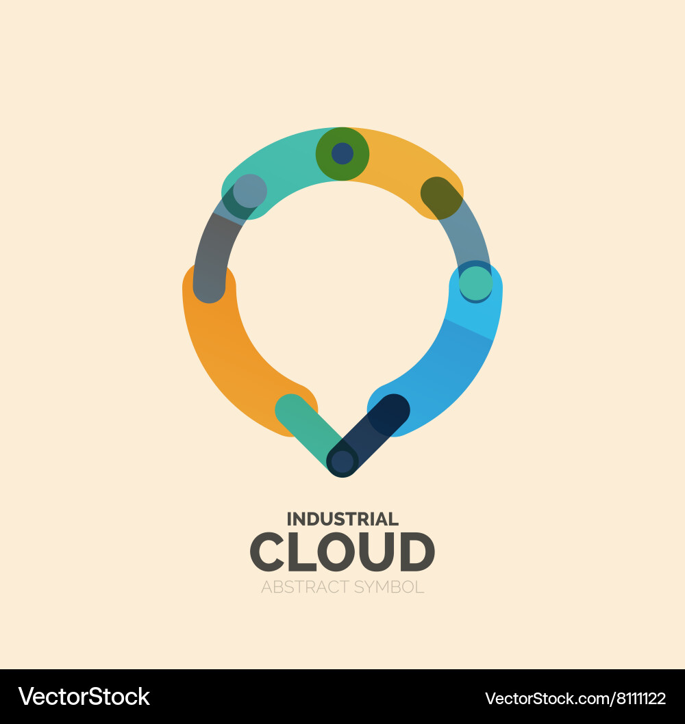 Flat linear design speech cloud logo talk bubble Vector Image