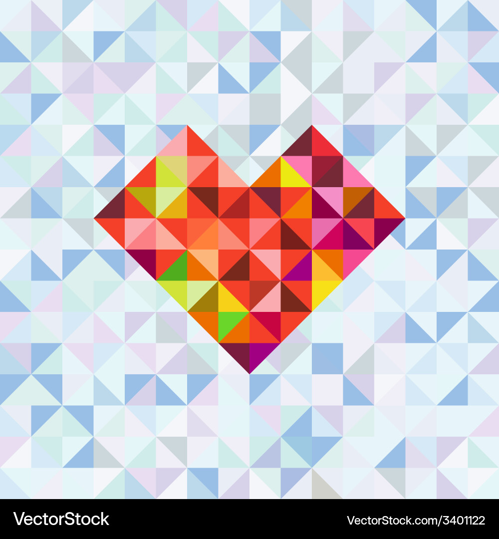 Greeting card with heart symbol Royalty Free Vector Image