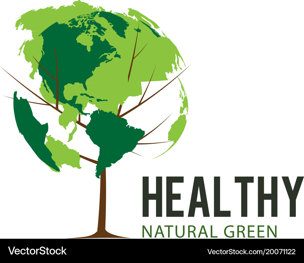 Healthy natural green earth tree white background Vector Image