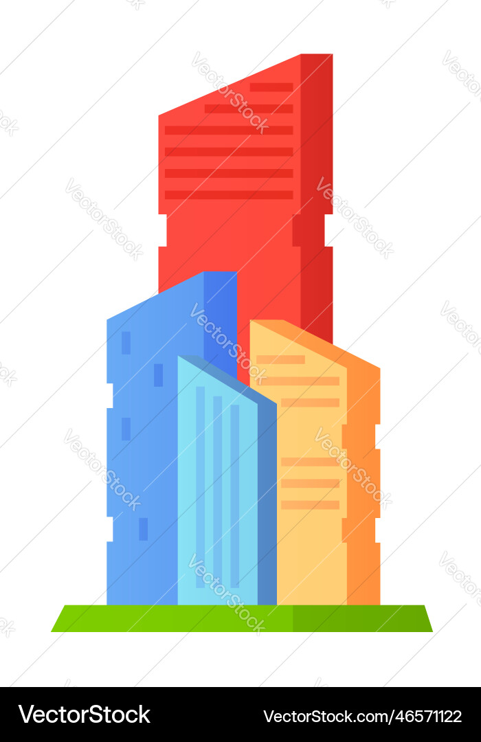 High-rise buildings - modern flat design style Vector Image