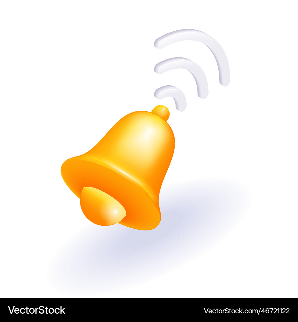 Isometric 3d call notification icon and alarm icon