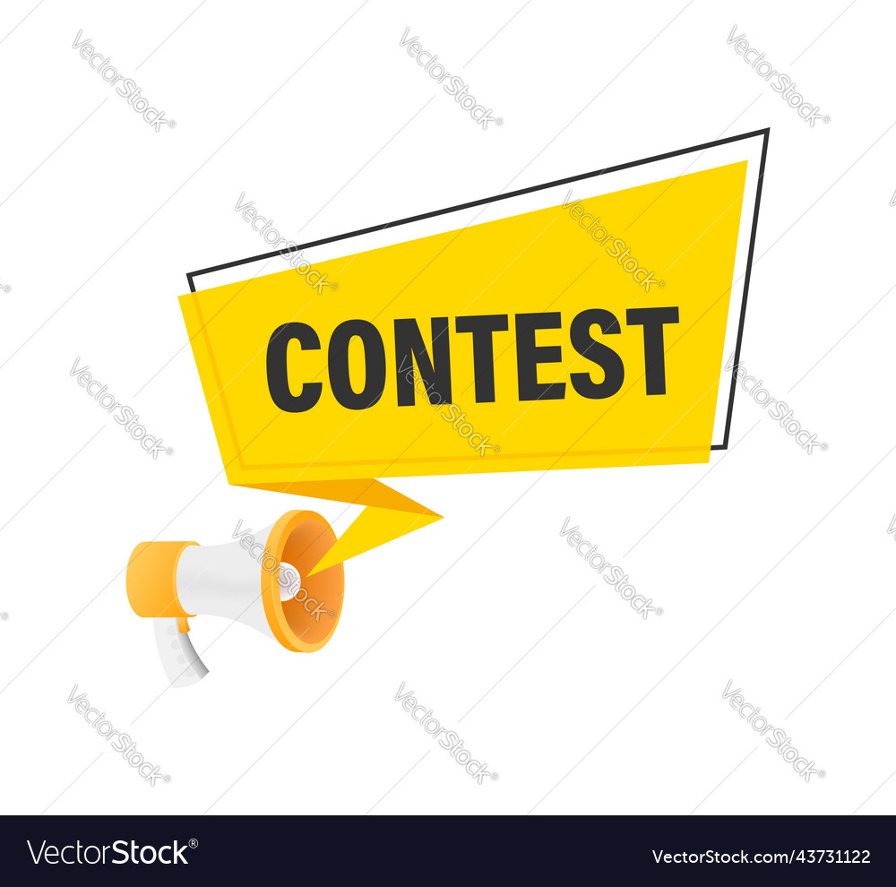 Megaphone with contest speech bubble stock Vector Image Megaphone with contest speech bubble stock Vector Image