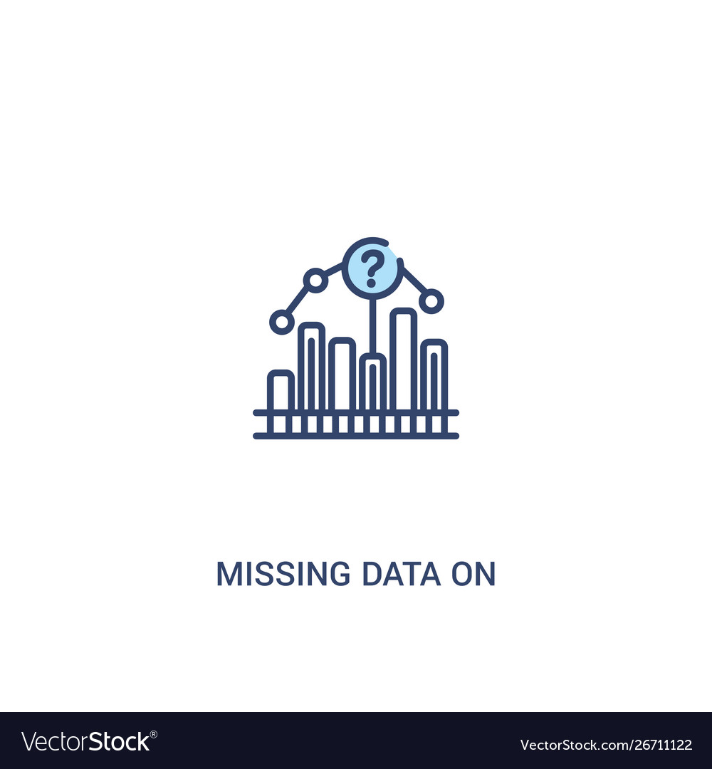 Missing data on analytics line graphic concept 2 Vector Image