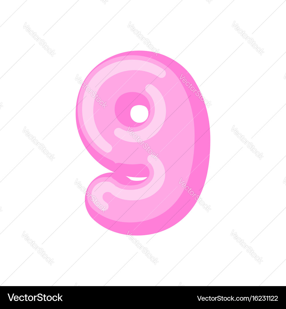 Number 9 candy font caramel alphabet nine Vector Image