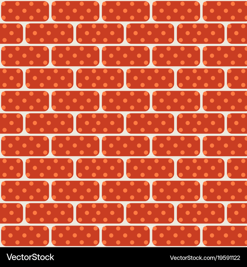 Red and brown bricks are seamless fen wall Vector Image