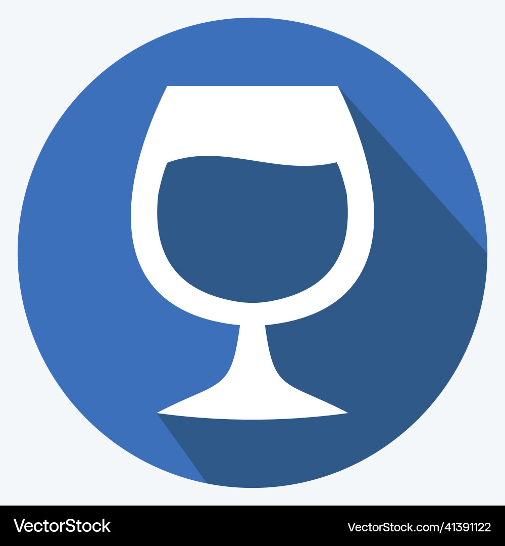 Sherry icon in trendy long shadow style isolated Vector Image