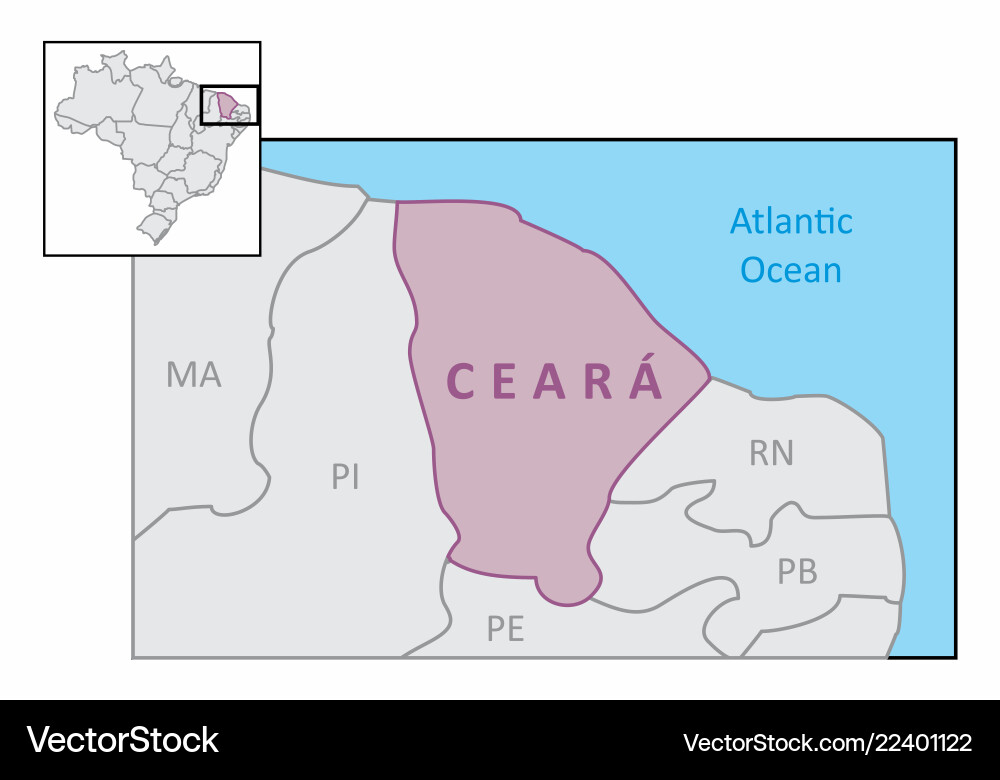 State of ceara map Royalty Free Vector Image - VectorStock