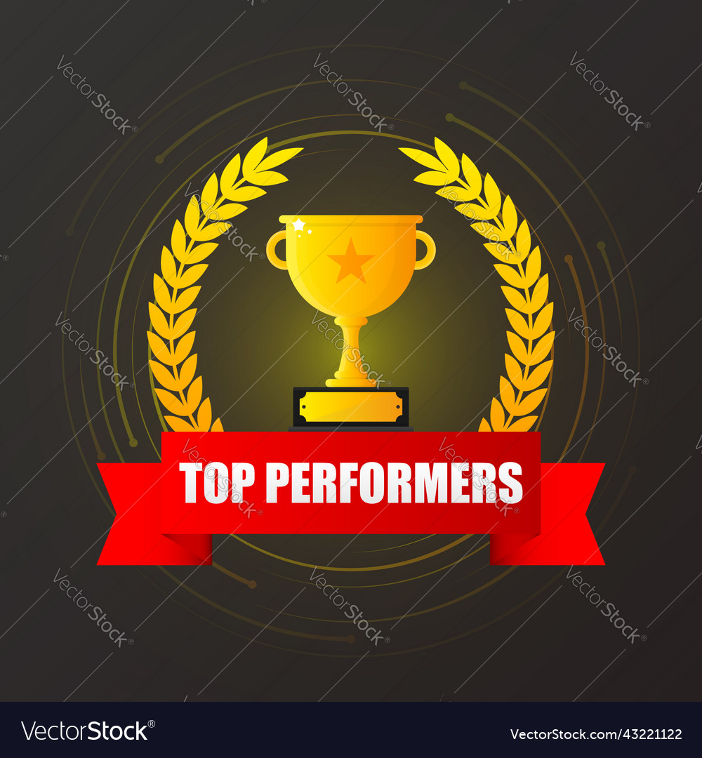 Top performance trophy in flat style Royalty Free Vector