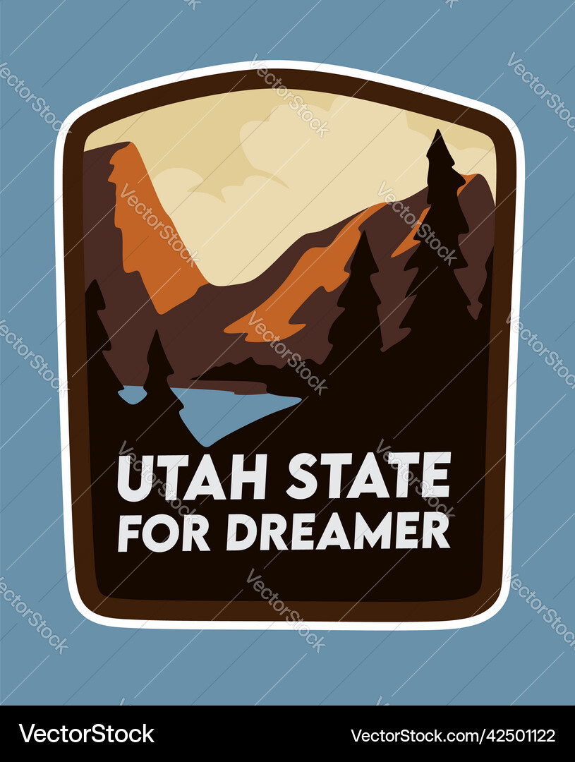 Utah state for dreamer with natural scenery Vector Image