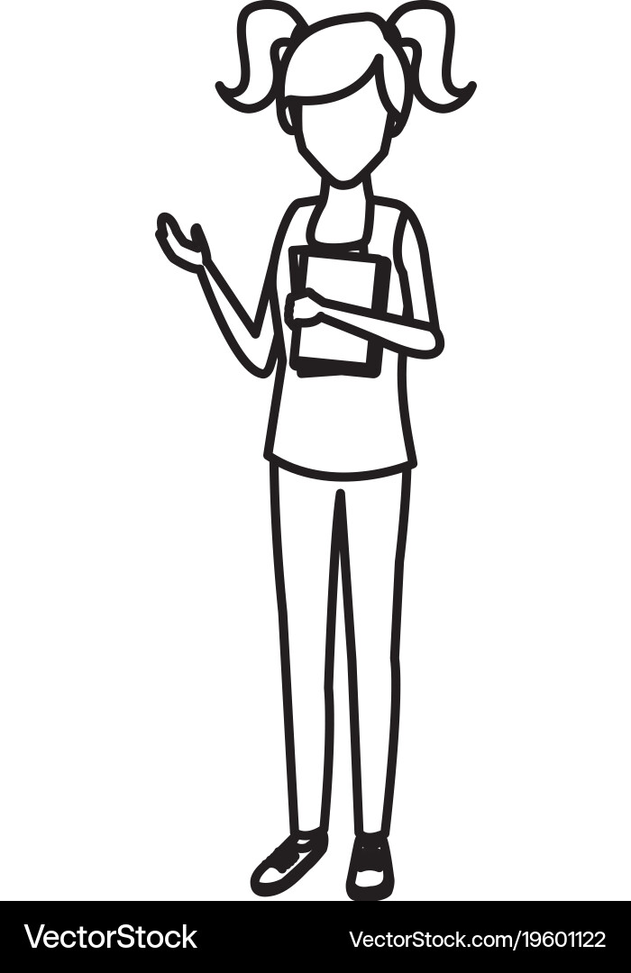 Young woman student cartoon Royalty Free Vector Image