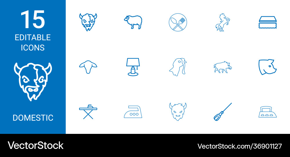 15 domestic icons Royalty Free Vector Image - VectorStock