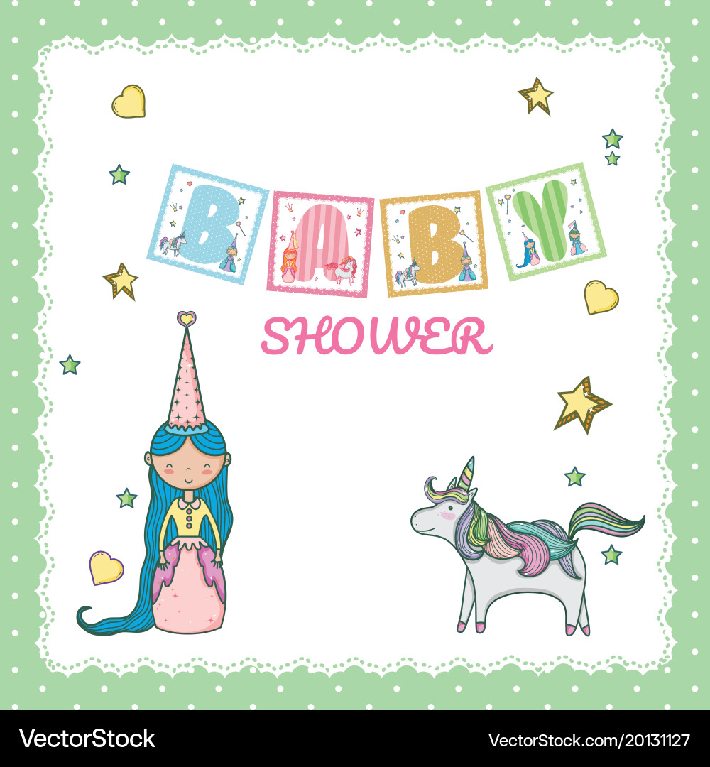 Baby shower princess concept Royalty Free Vector Image