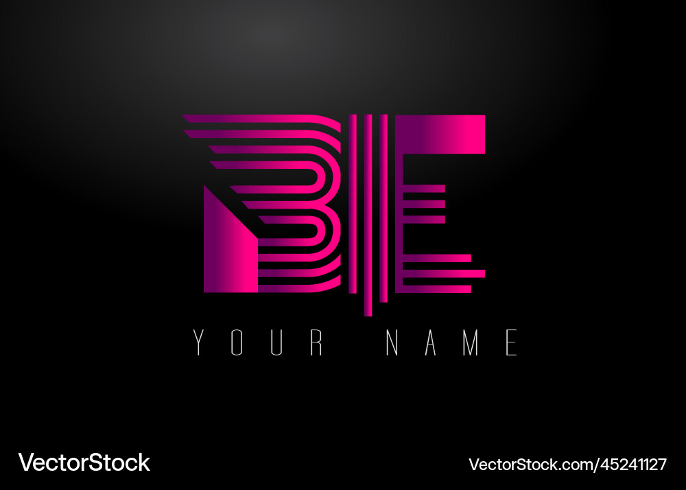 Be magenta lines letter logo creative line Vector Image