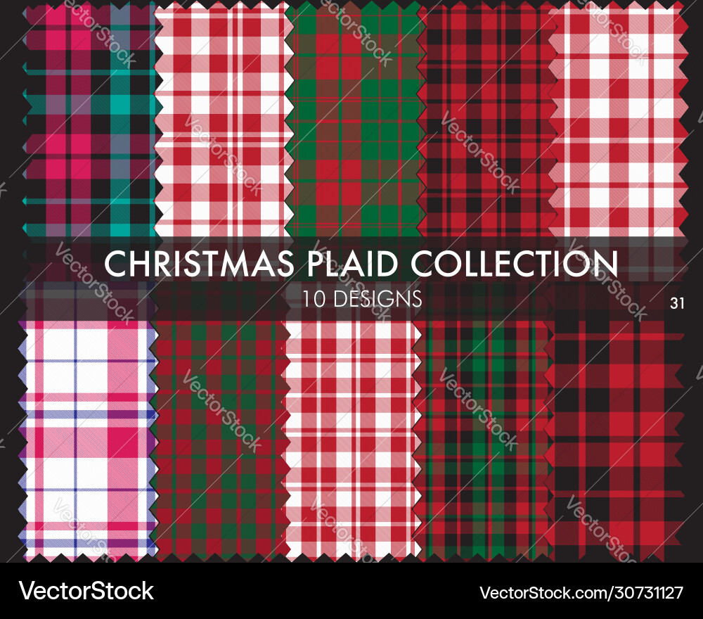 Christmas plaid tartan seamless pattern collection