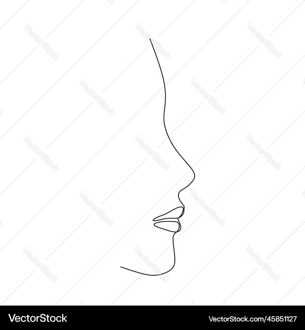 Continuous one line drawing of abstract face Vector Image