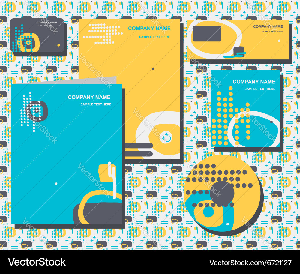 Corporate identity business set design Royalty Free Vector