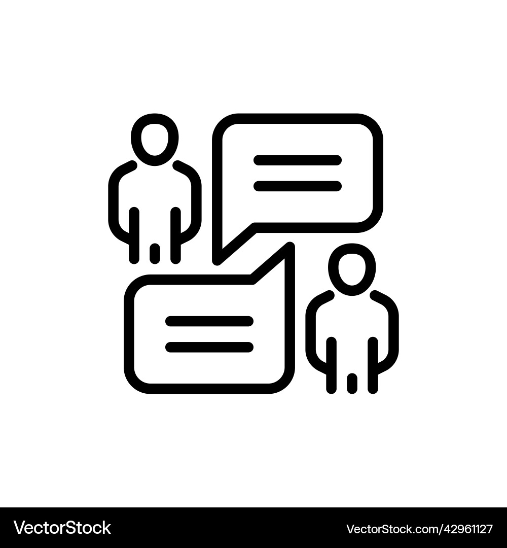 Discussion filled line icon linear style sign Vector Image