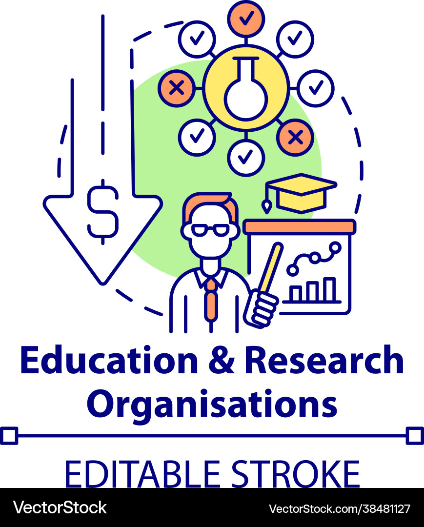 Education and research organizations concept icon Vector Image