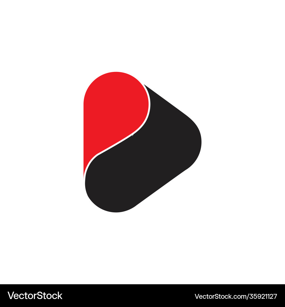 Letter d symbol curves dimensional flat logo Vector Image