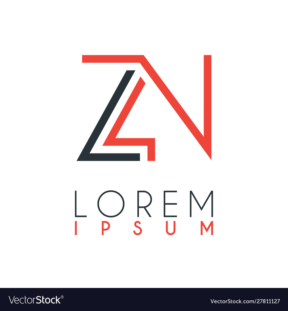 Logo between letter z and n or zn Royalty Free Vector Image