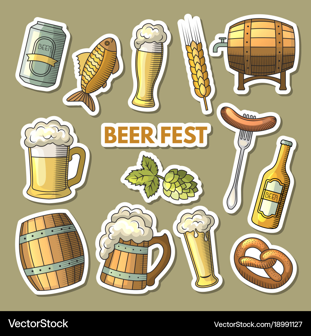 Set of different colored beer icons Royalty Free Vector