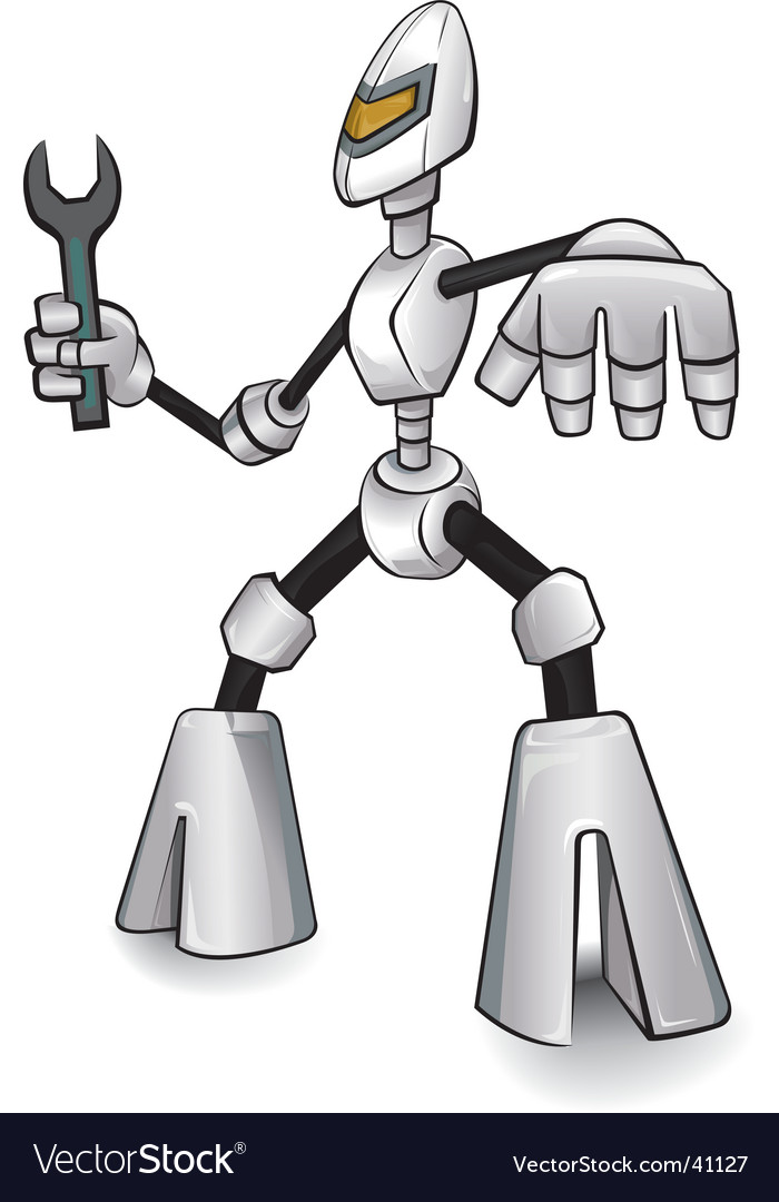 Working robot Royalty Free Vector Image - VectorStock