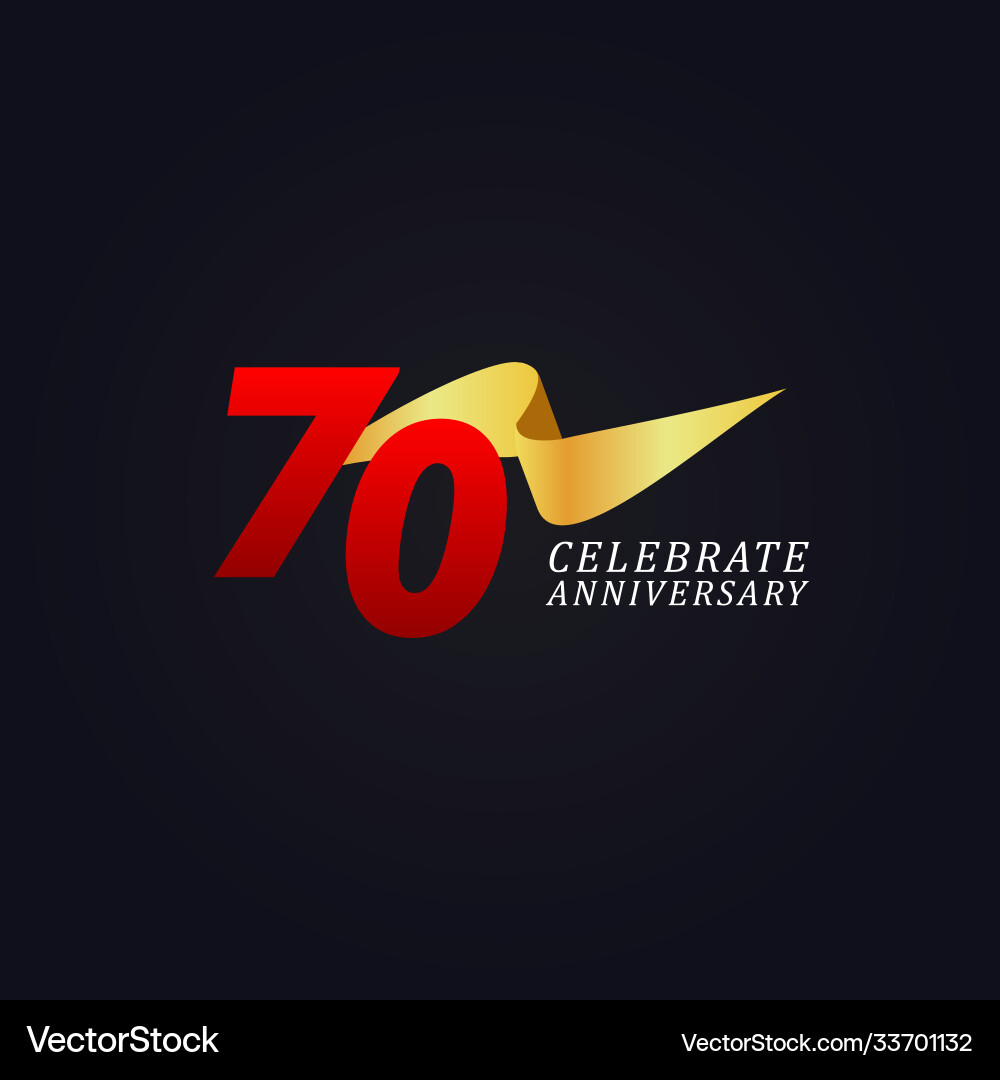 70 years anniversary celebration elegant gold Vector Image