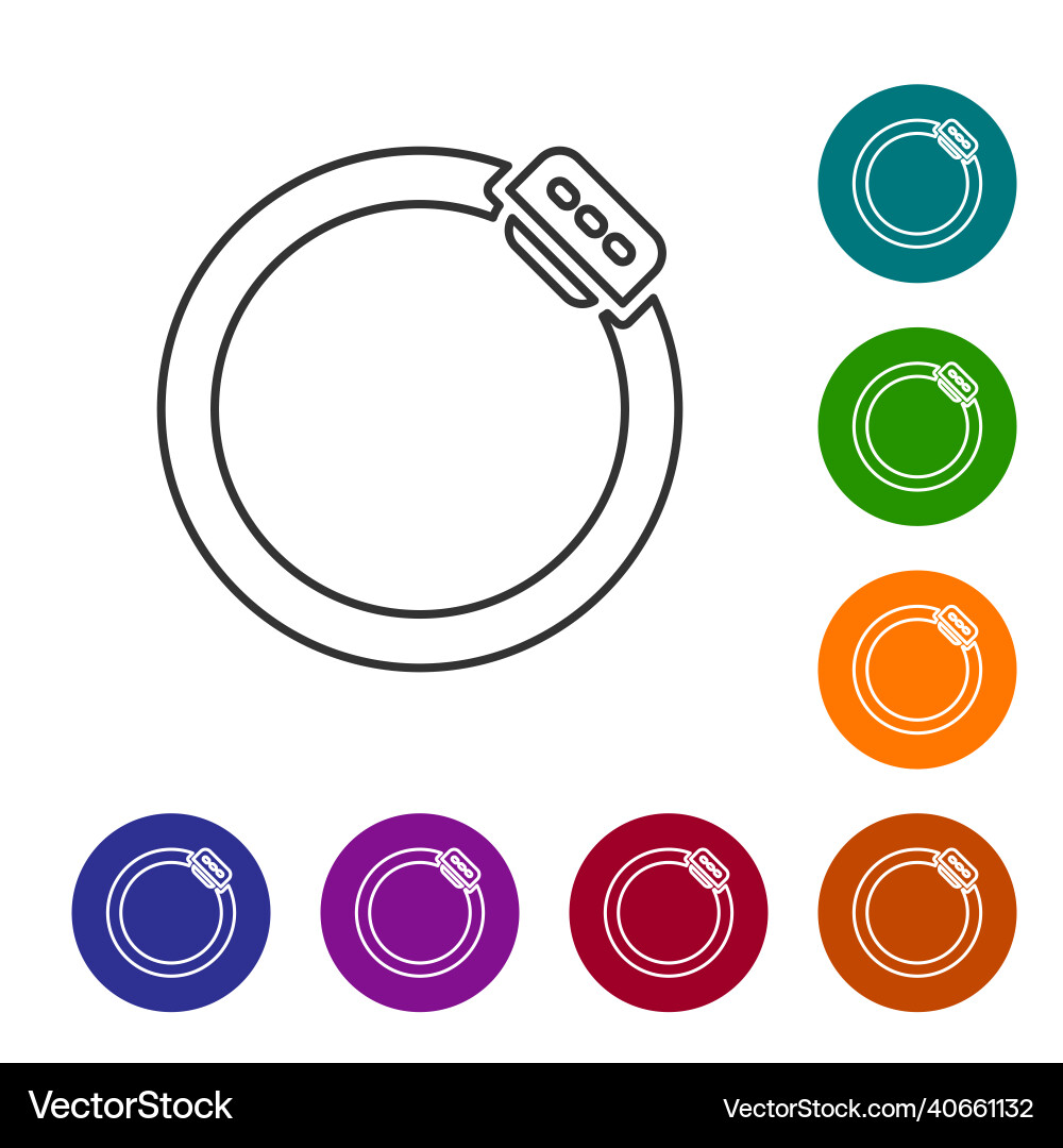 Black line bicycle brake disc icon isolated Vector Image